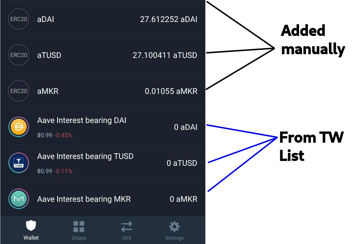 AAVE aTokens need an update · Issue #5330 · trustwallet/assets · GitHub