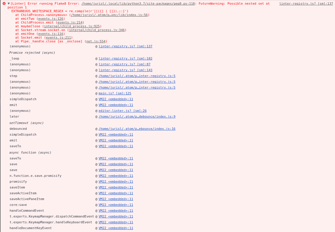 Linter Flake8 [error Running Flake8] · Issue 644 · Atomlinter Linter Flake8 · Github