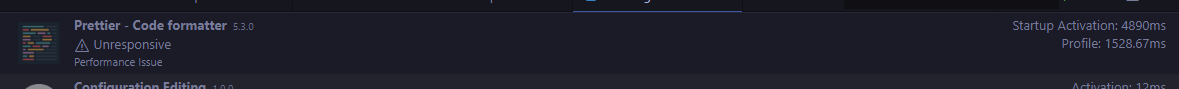 Extremely slow Startup activation · Issue #1525 · prettier/prettier-vscode · GitHub