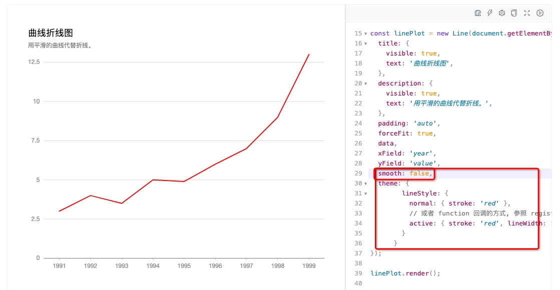 Line中smooth属性为true时，theme设置的颜色无效 · Issue #1191 · antvis/G2Plot · GitHub