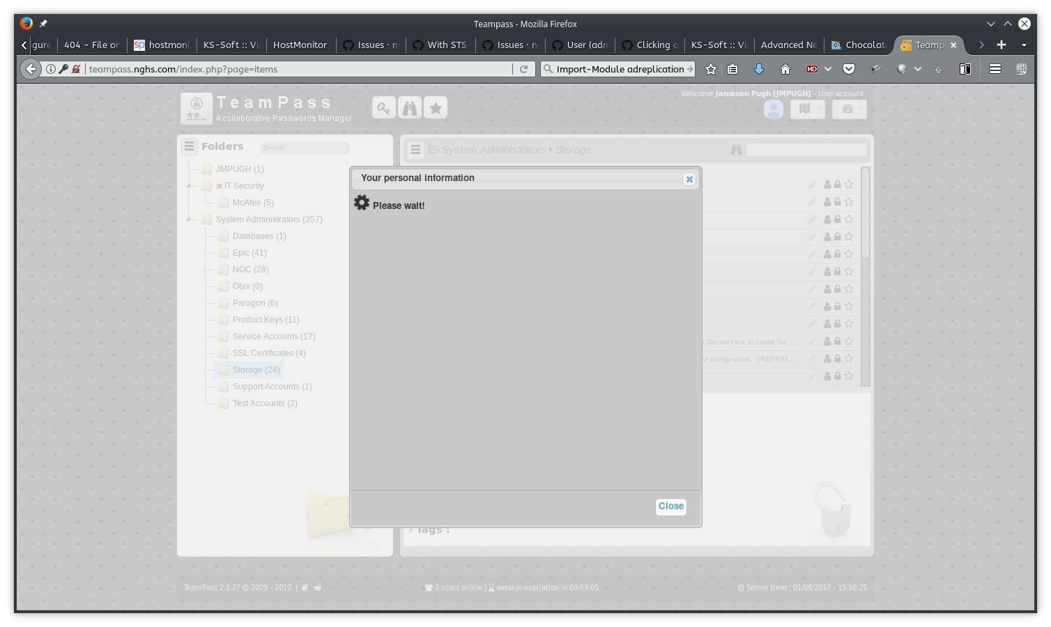Forced Logout when opening "My Profile" · Issue #1847 · nilsteampassnet/TeamPass · GitHub
