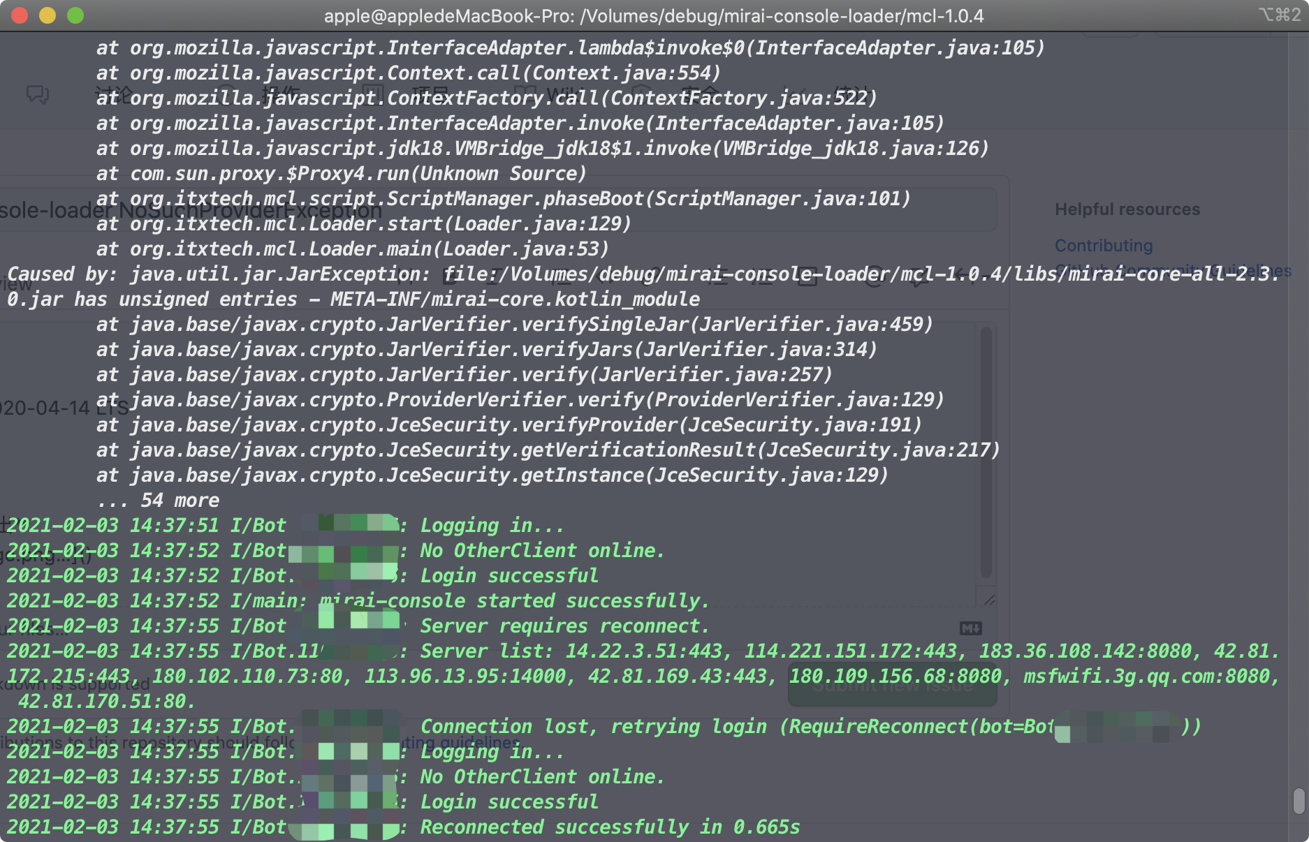 启动mirai-console-loader NoSuchProviderException · Issue #280 · mamoe/mirai-console · GitHub