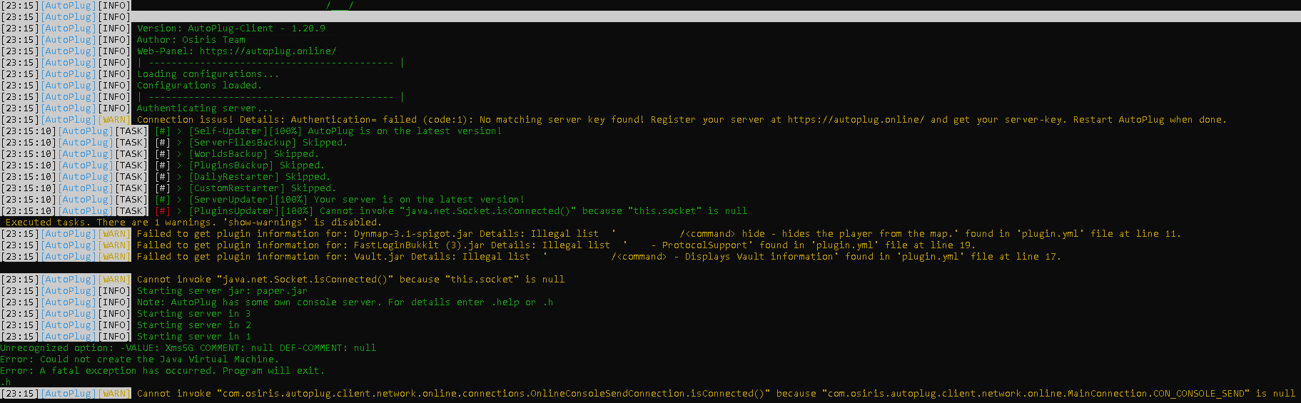 Command `version` gives error · Issue #54 · Osiris-Team/AutoPlug-Client · GitHub