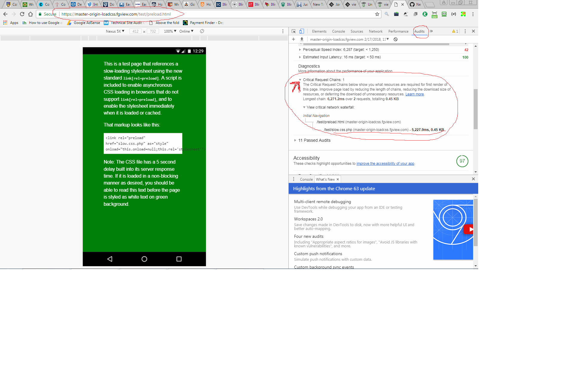 Filament example webpage not passing the Chrome Lighthouse Audit test ...