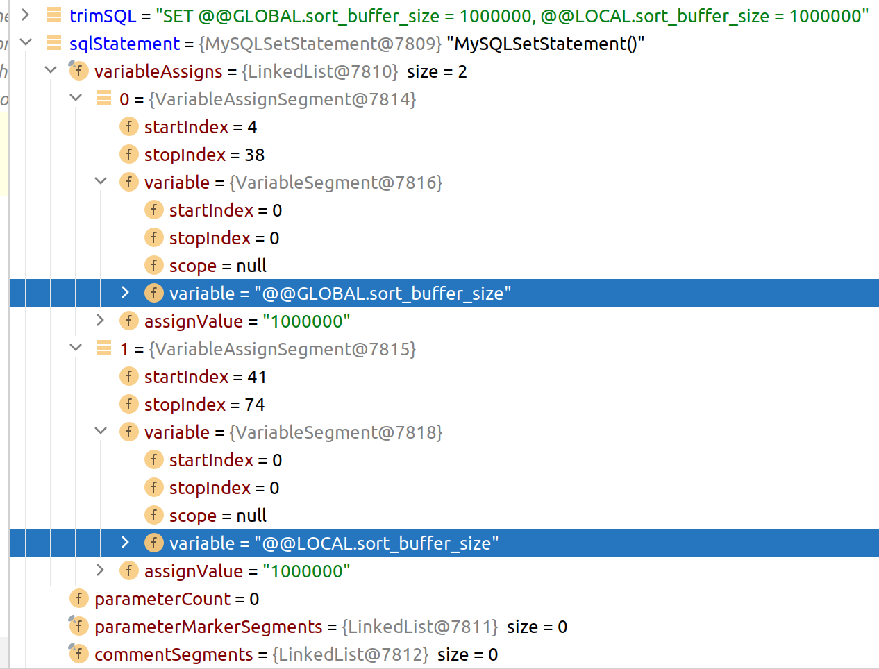 Scope of SET statement is not recognized when variable prefixed with ...