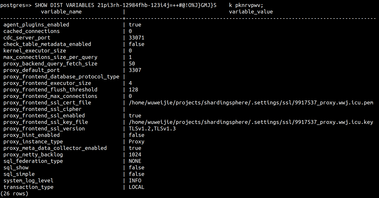 Any chars could be appended to DistSQL SHOW DIST VARIABLES · Issue #25493 · apache ...