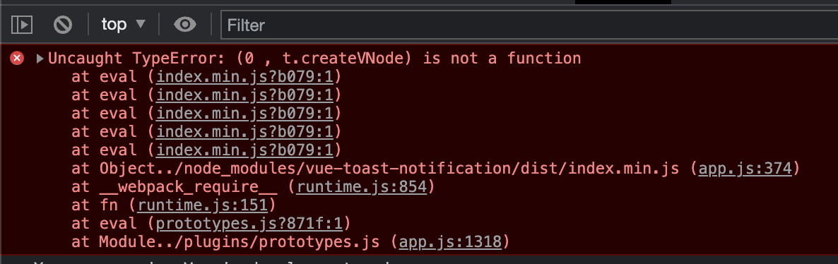 vue-toast-notification:1 Uncaught TypeError: (0 , t.createVNode) is not ... vue-toast-notification:1 Uncaught TypeError: (0 , t.createVNode) is not ...