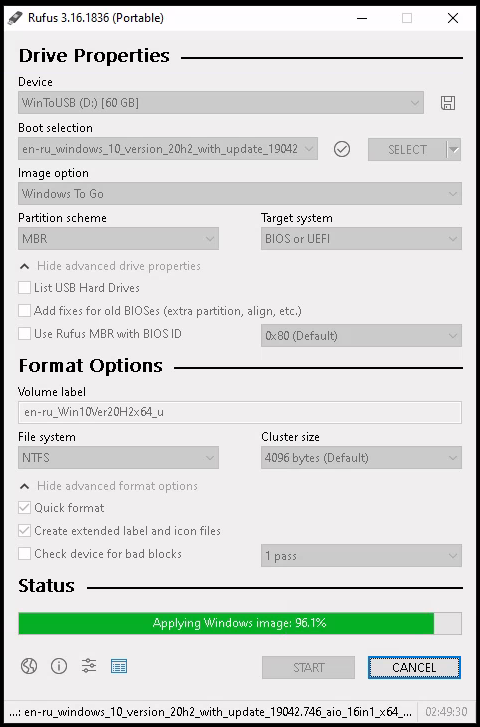 Very low speed when creating Windows to go Drive · Issue #1805 ...
