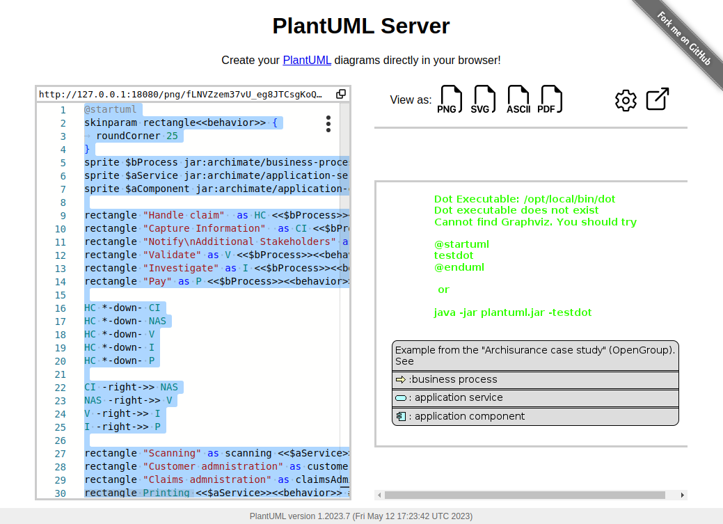 Docker image tomcat-v1.2023.7 not working - no Dot executable · Issue #290 · plantuml/plantuml ...