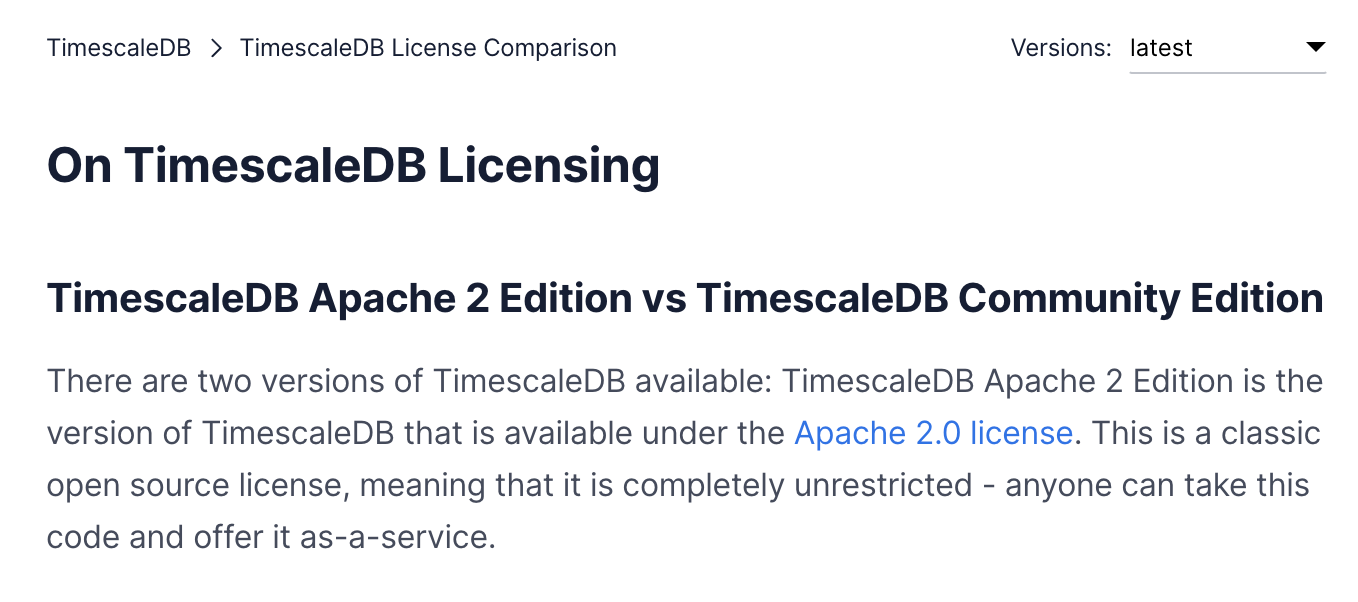 [Docs RFC] Rename "License Comparison" to "Edition Comparision" · Issue #543 · timescale/docs ...