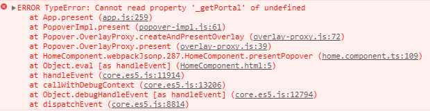 Cannot read property '_getPortal' of undefined · Issue #13109 · ionic-team/ionic-framework · GitHub
