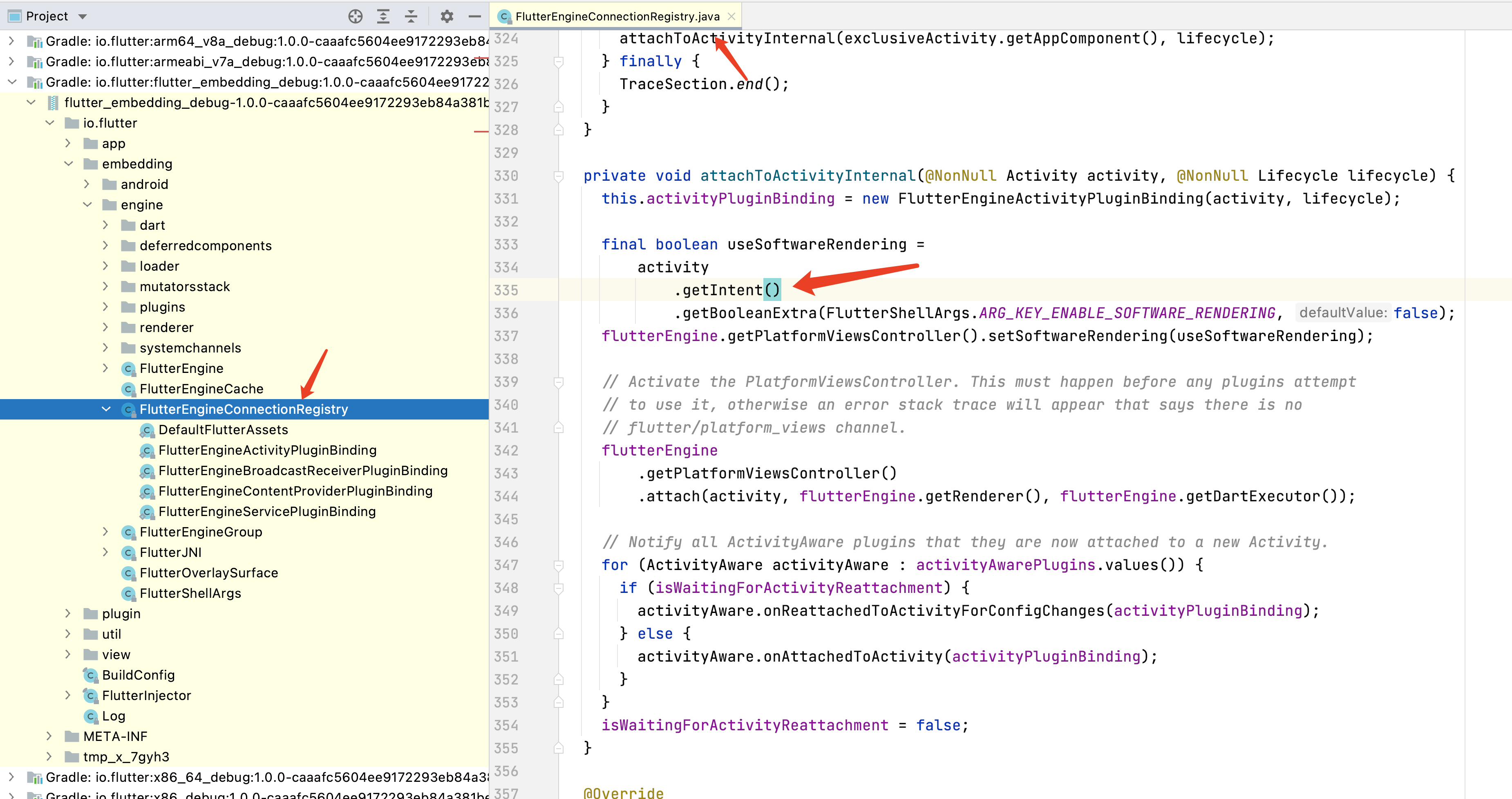 FlutterEngineConnectionRegistry activity.getIntent() appers NPE · Issue #104397 · flutter ...
