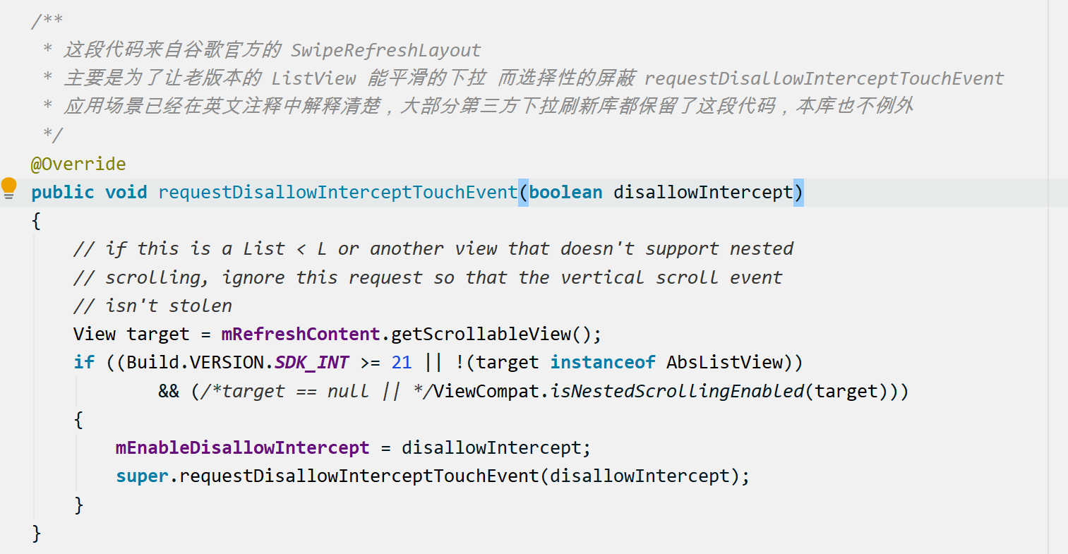 SmartRefreshLayout重写了requestDisallowInterceptTouchEvent方法导致要求父容器不拦截事件失效 · Issue #1241 · scwang90 ...