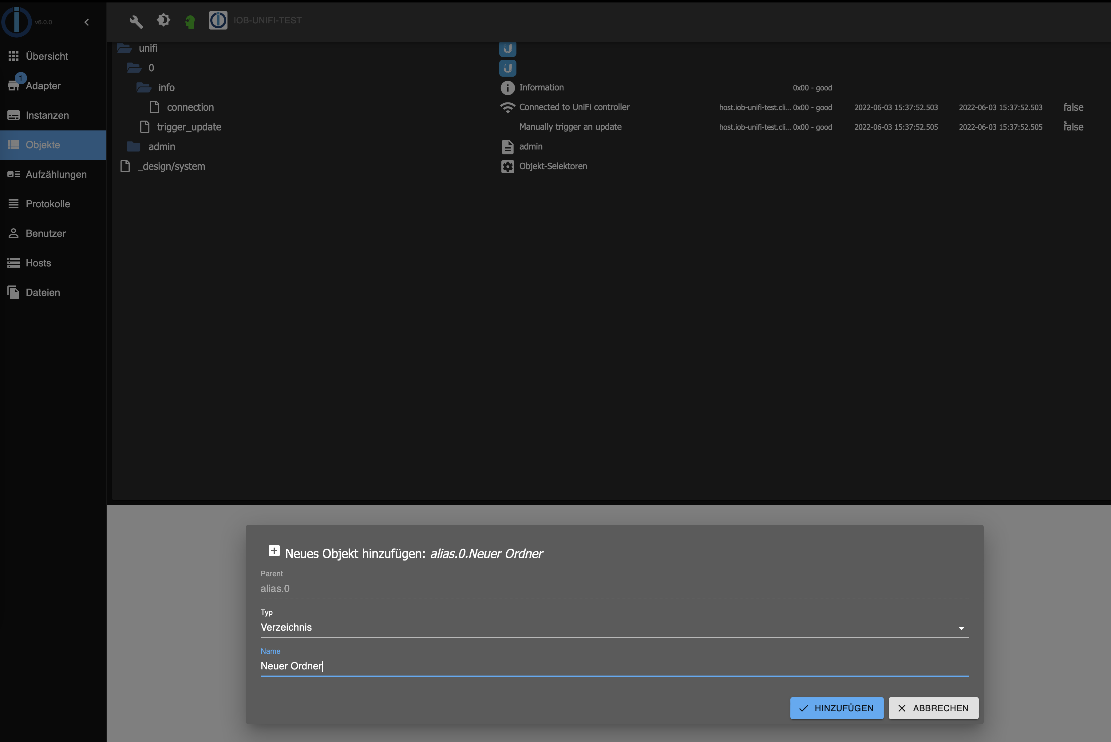 Admin 6: Alias create Modal is fixed on bottom · Issue #1491 · ioBroker/ioBroker.admin · GitHub