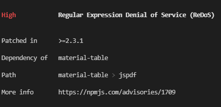 Please update jspdf version · Issue #2978 · mbrn/material-table · GitHub
