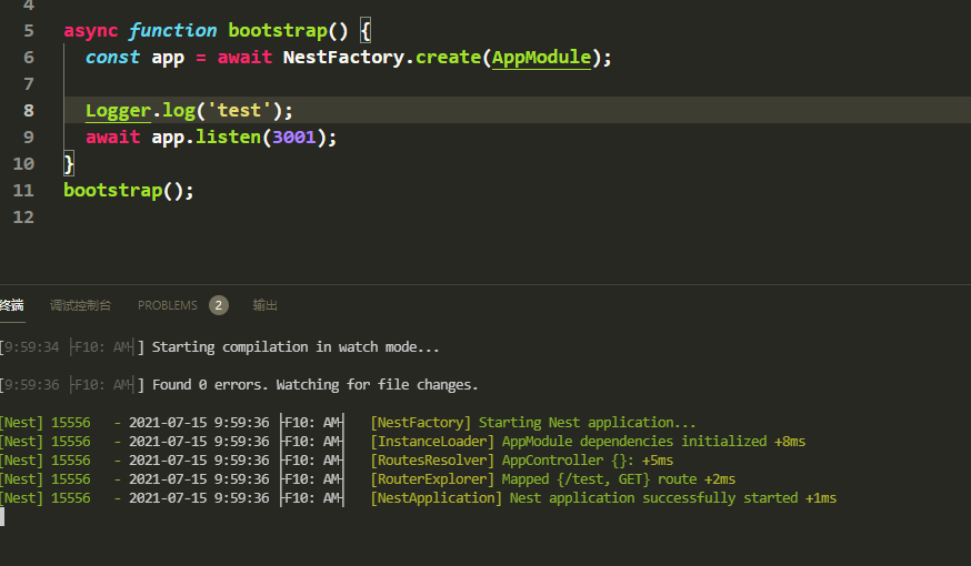 console.log() and Logger.log no output ? · Issue #7571 · nestjs/nest · GitHub