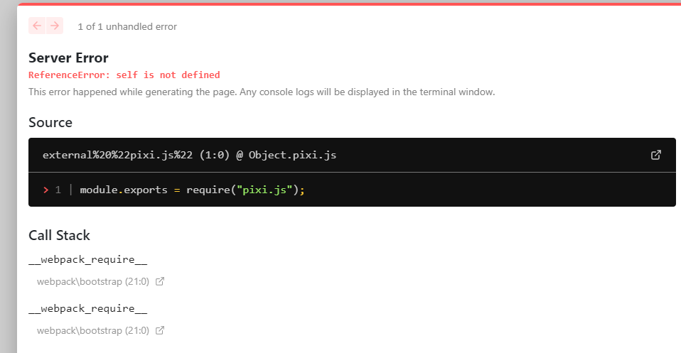 PIXI.js is Request · Issue #28051 · vercel/next.js · GitHub