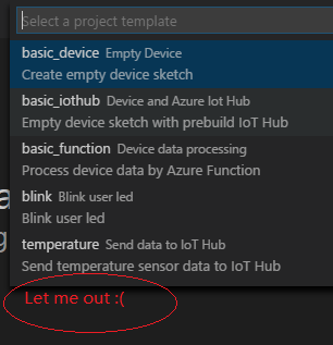 Consider to have a "Exit" item in the drop down list · Issue #78 · microsoft/vscode-iot ...