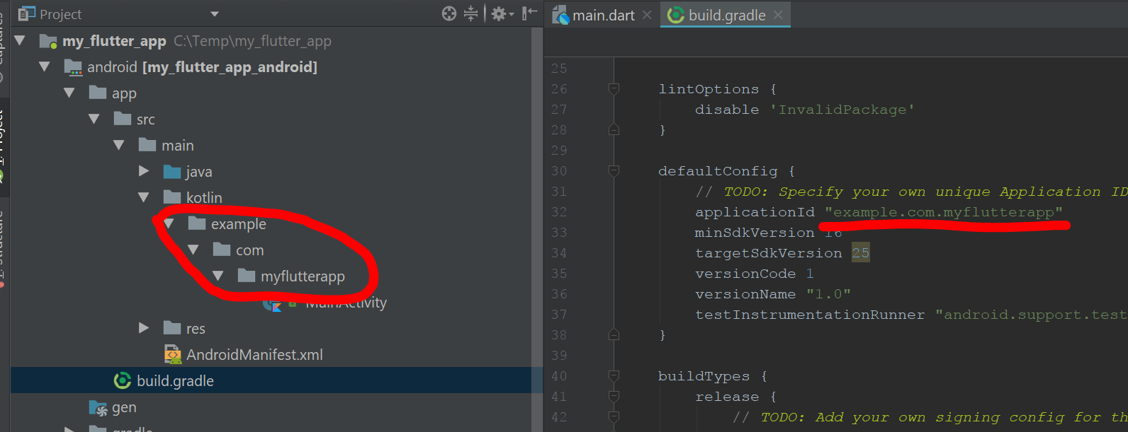 Generated applicationId is wrongfully generated · Issue #1391 · flutter ...