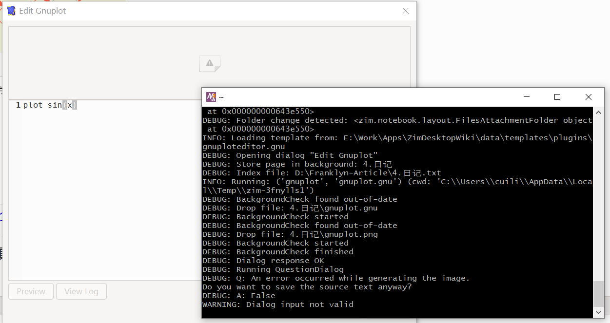 The gnuplot_editor has a bug · Issue #1142 · zim-desktop-wiki/zim-desktop-wiki · GitHub
