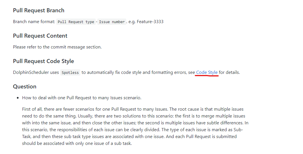 Bug Doc Code Style Is A Dead Link · Issue 12318 · Apachedolphinscheduler · Github 2713