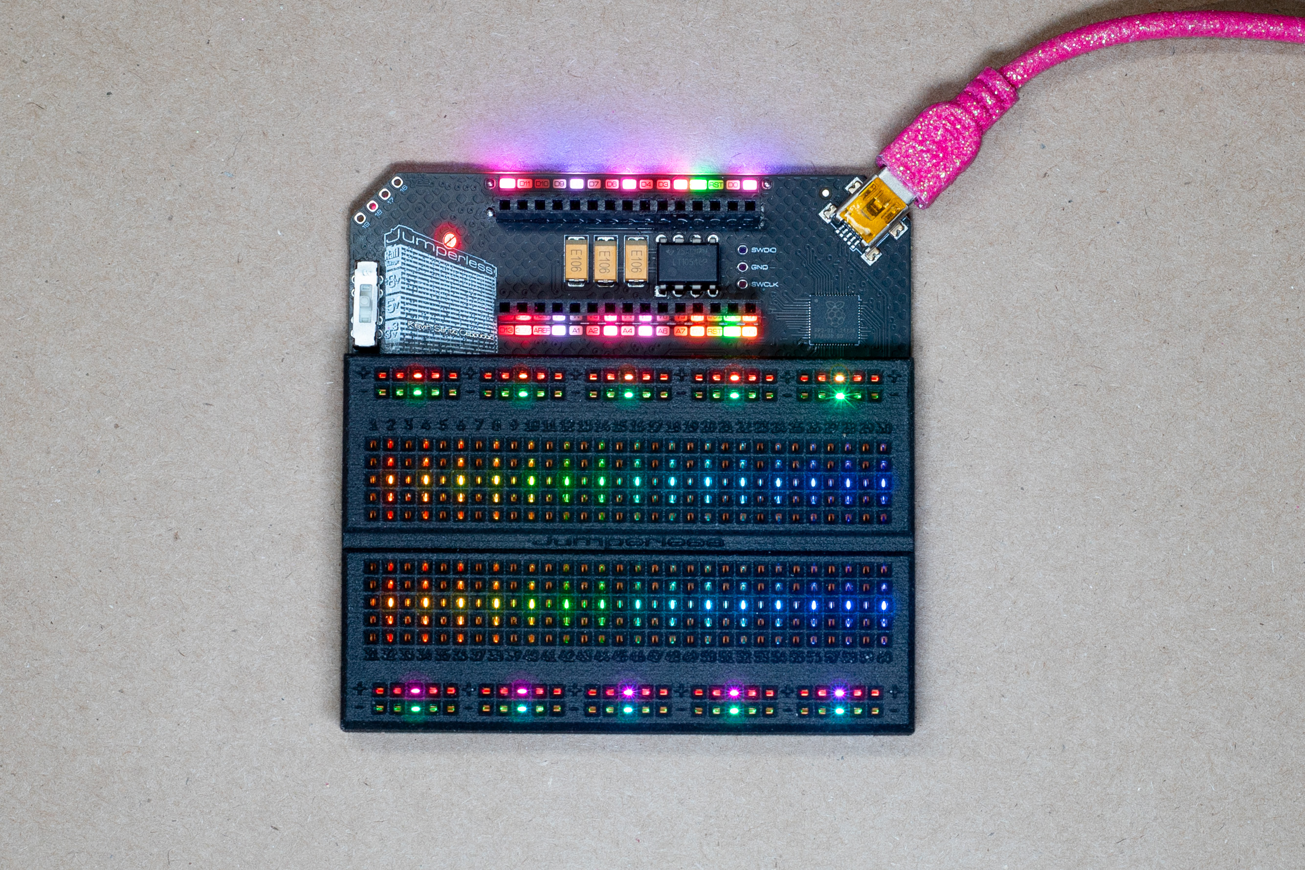 GitHub - Architeuthis-Flux/Jumperless: A jumperless breadboard