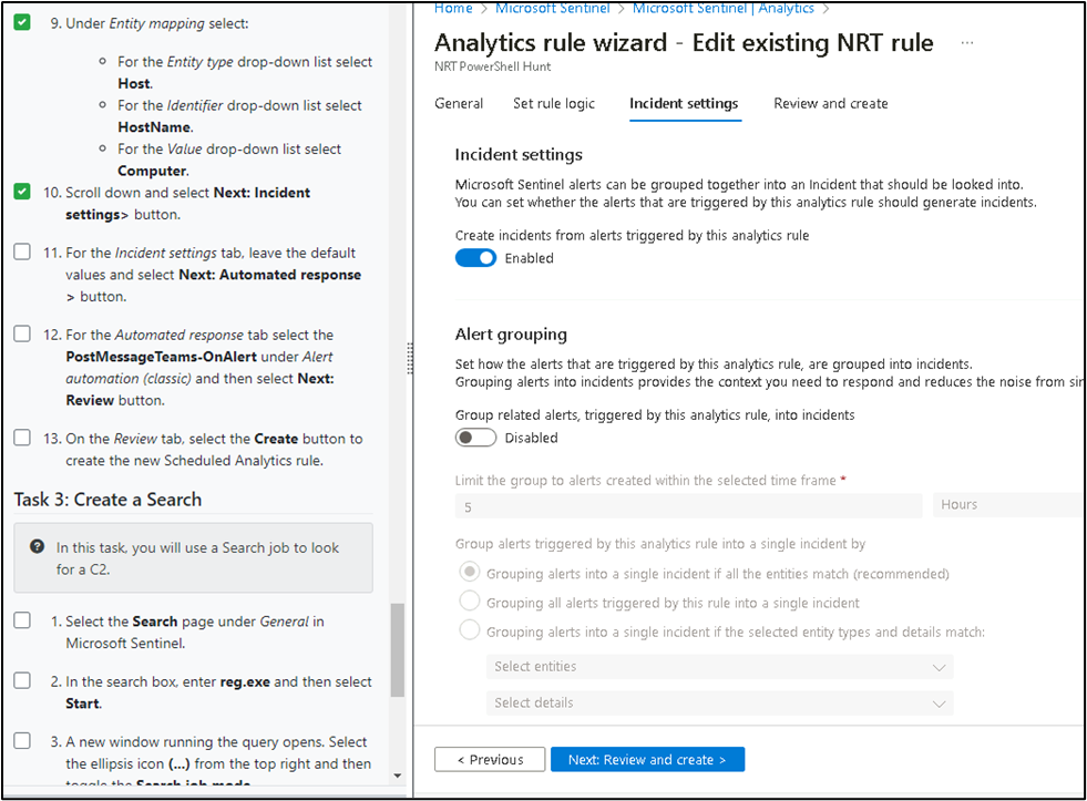 Changes to creating NRT query rule · Issue #184 · MicrosoftLearning/SC-200T00A-Microsoft ...