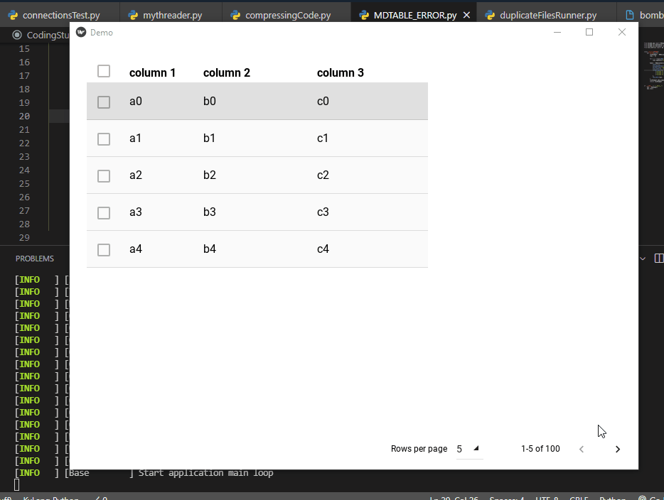MDDataTables showing an Error when press check all box · Issue #970 · kivymd/KivyMD · GitHub
