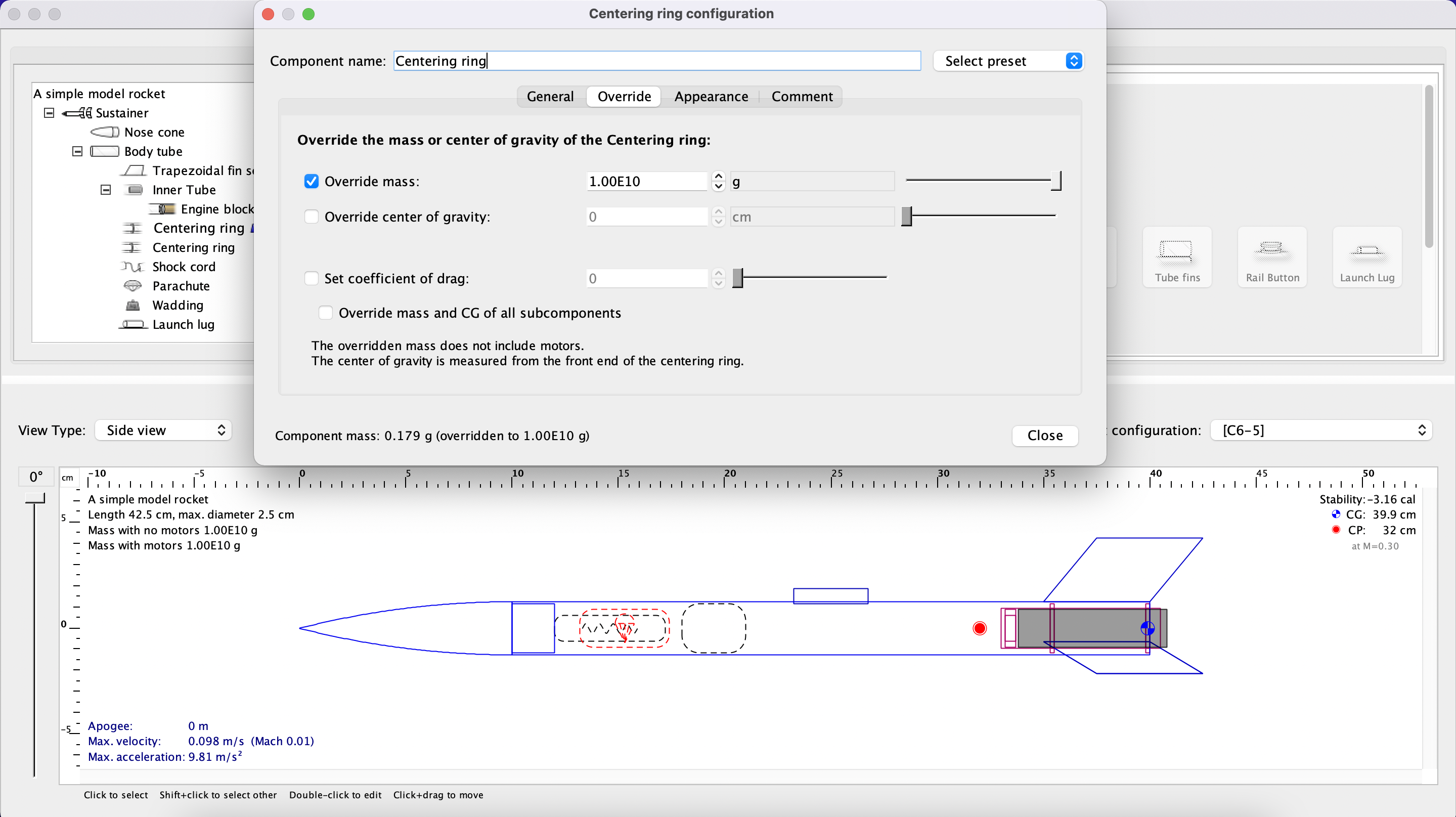 Bug: Center of Gravity Issues when Position is Overridden · Issue #1034 · openrocket/openrocket ...