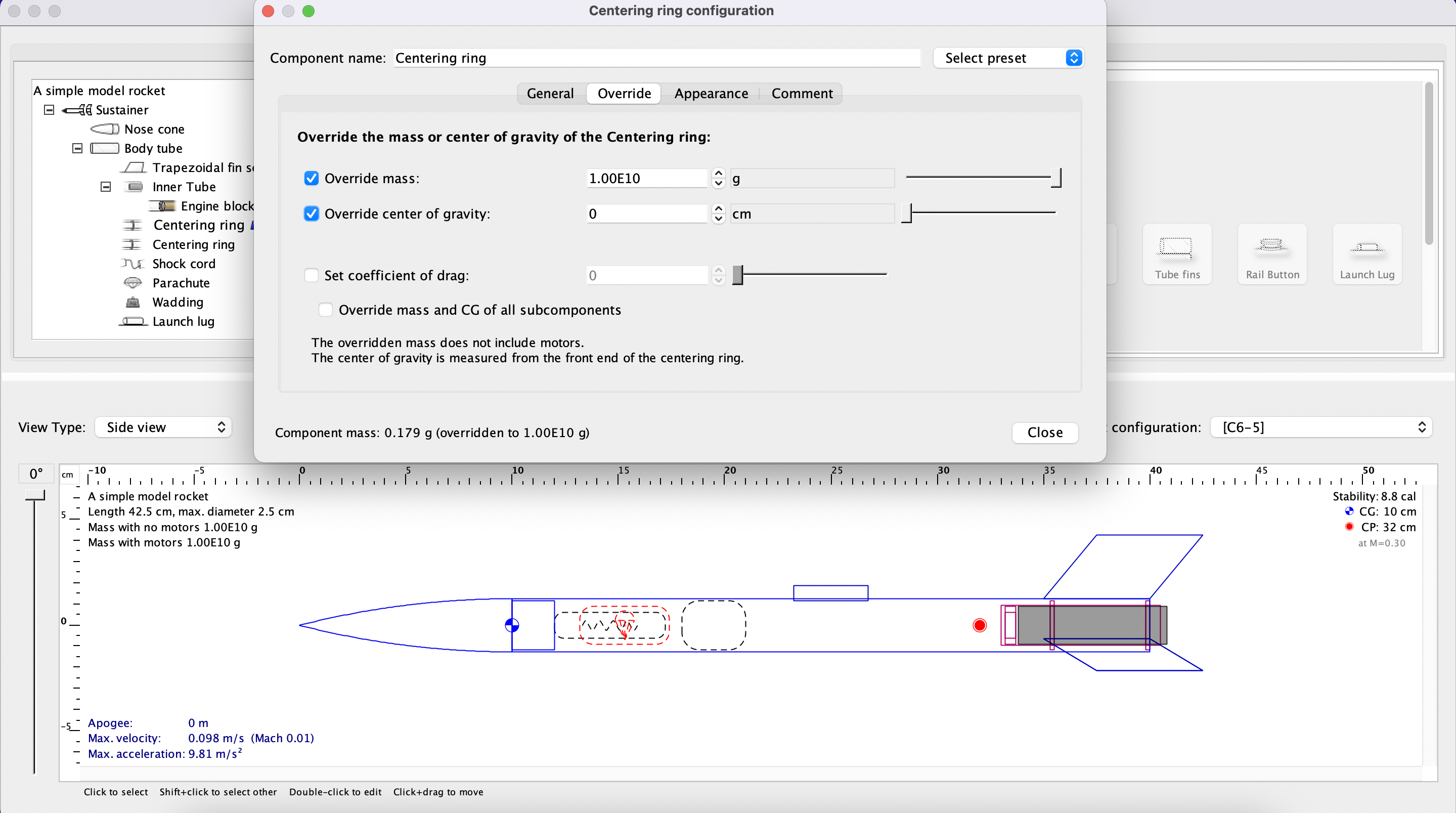 Bug: Center of Gravity Issues when Position is Overridden · Issue #1034 · openrocket/openrocket ...