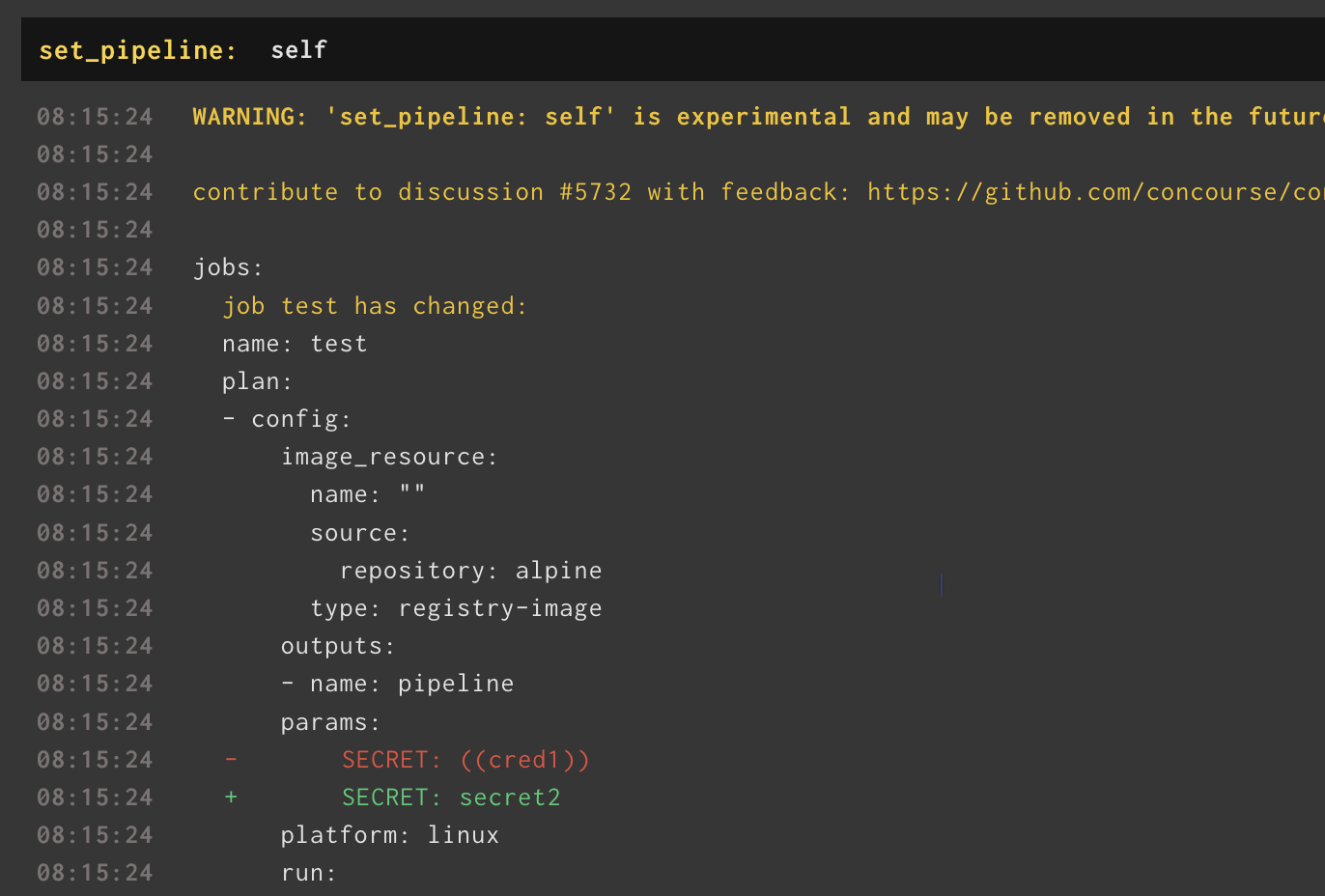 Step Set Pipeline Exposes Sensitive Information · Issue 8474 · Concourseconcourse · Github 