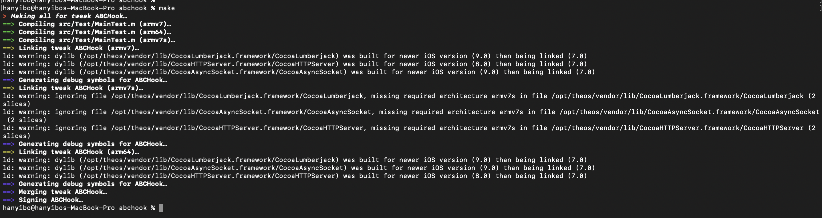 Problems in introducing third-party class libraries · Issue #644 · theos/theos · GitHub