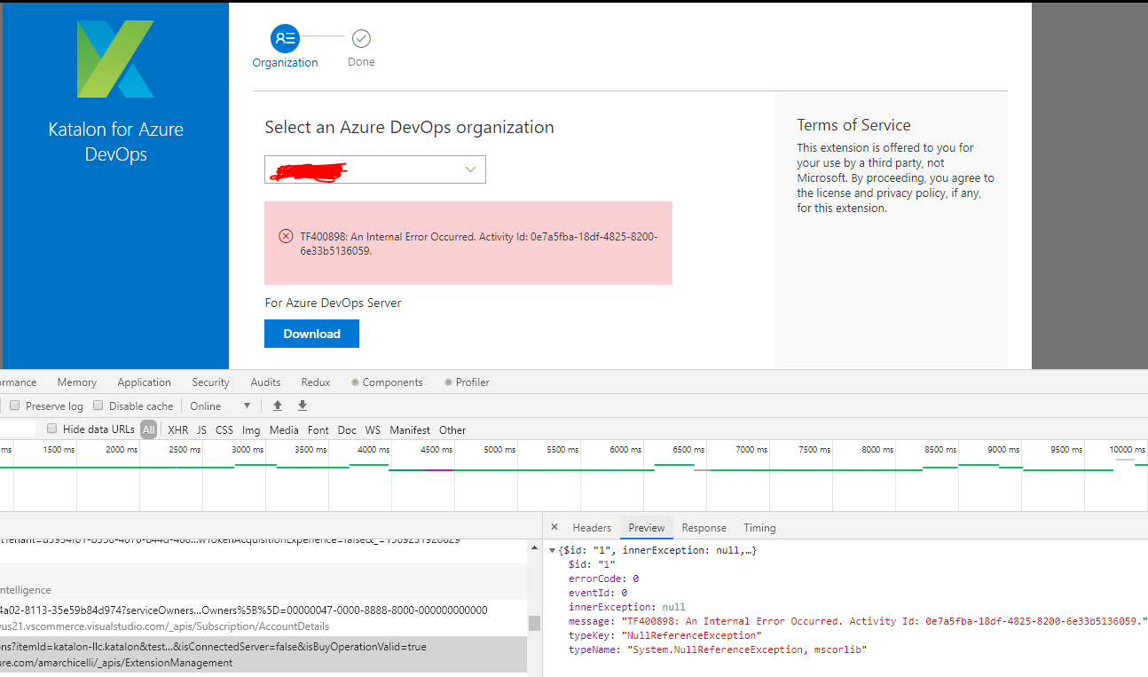 TF400898: An Internal Error Occurred · Issue #4 · katalon-studio/katalon-azure-devops-extension ...