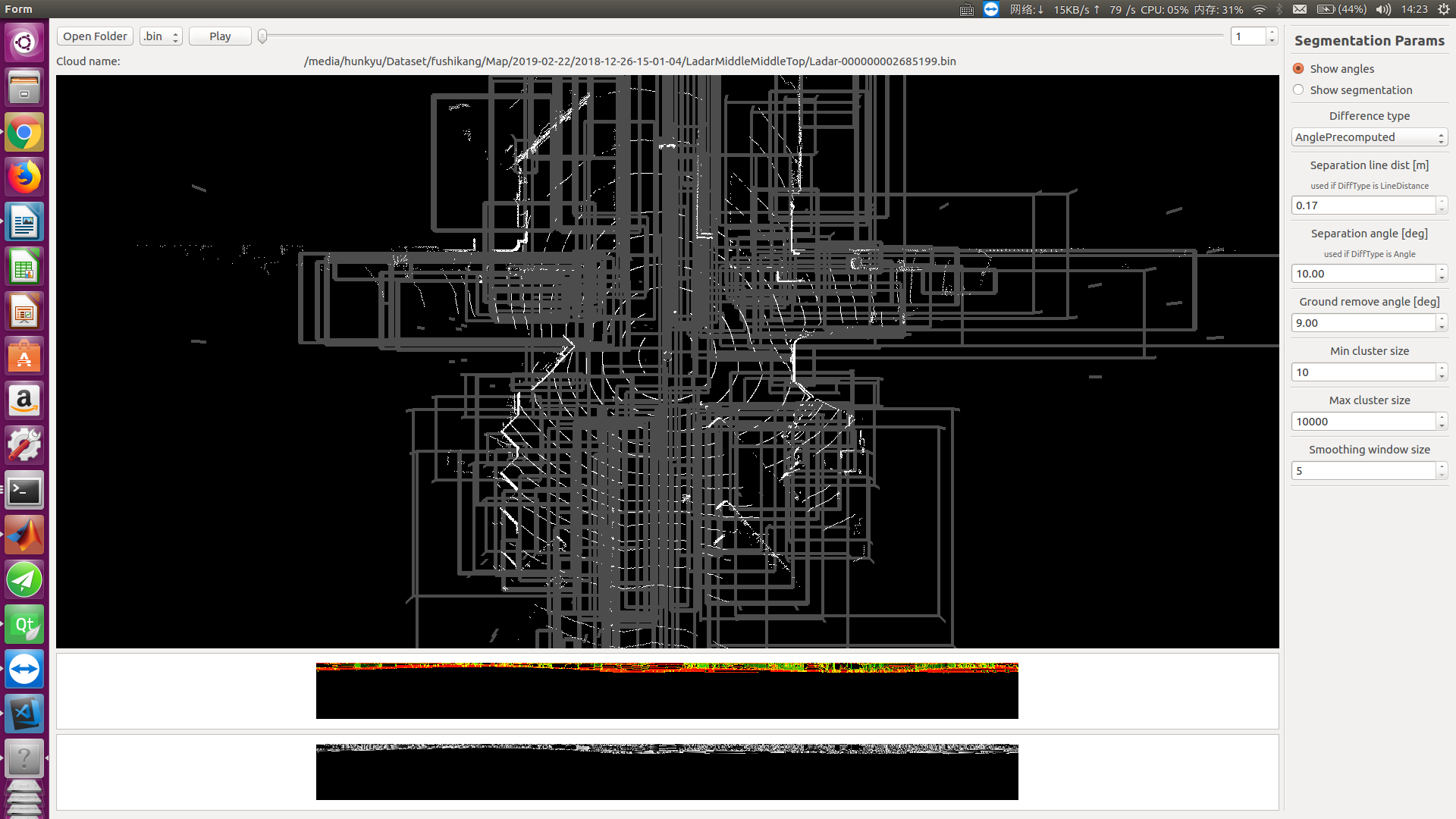 I have correted vlp32 with height:32 and width:2172, but still got "Not correcting depth data ...