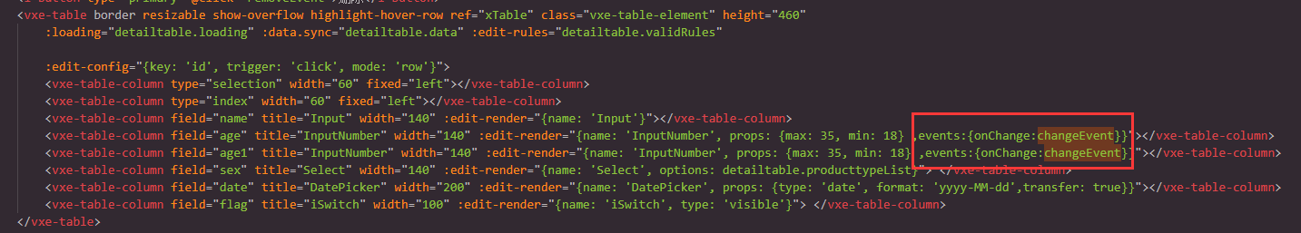 行内编辑使用iView插件，events:{onChange:changeEvent}未生效 · Issue #271 · x-extends ...