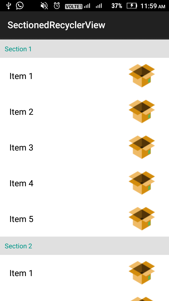GitHub - shivasnape/SectionedRecyclerView: A Simple Recycler View ith Section And List