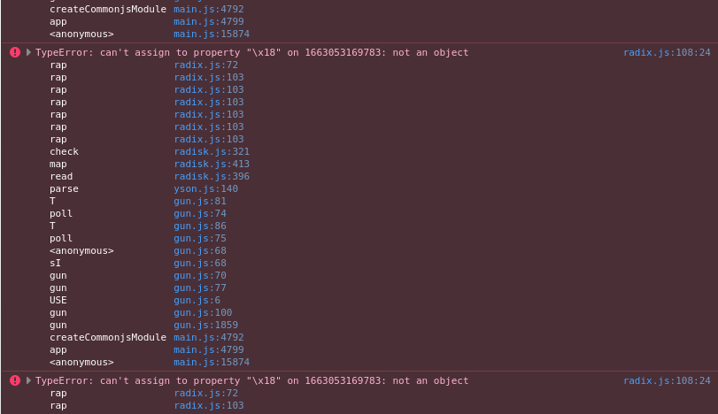 radix thowing error · Issue #1297 · amark/gun · GitHub