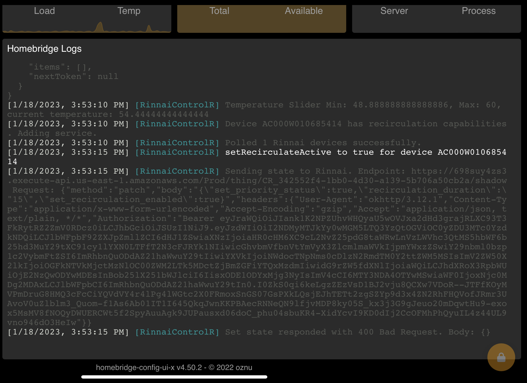 API or Authentication broken? · Issue #17 · dustindclark/homebridge-rinnai-controlr · GitHub