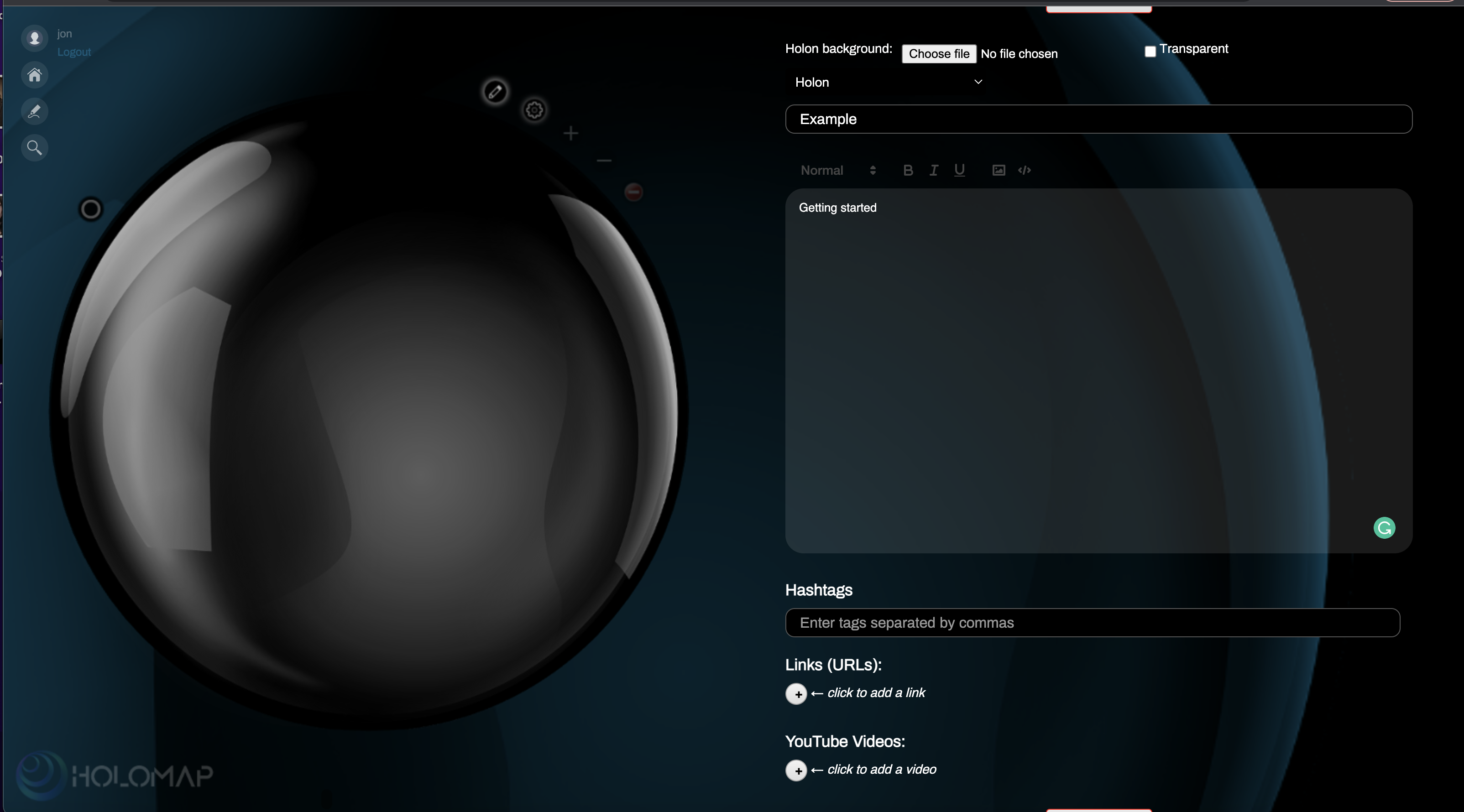 Get 'Save' button in view · Issue #37 · holoweb/holomap-proton · GitHub