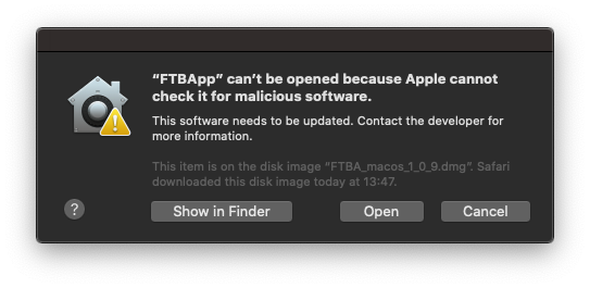 [Bug] FTB App not Notarized · Issue #163 · FTBTeam/FTB-App · GitHub