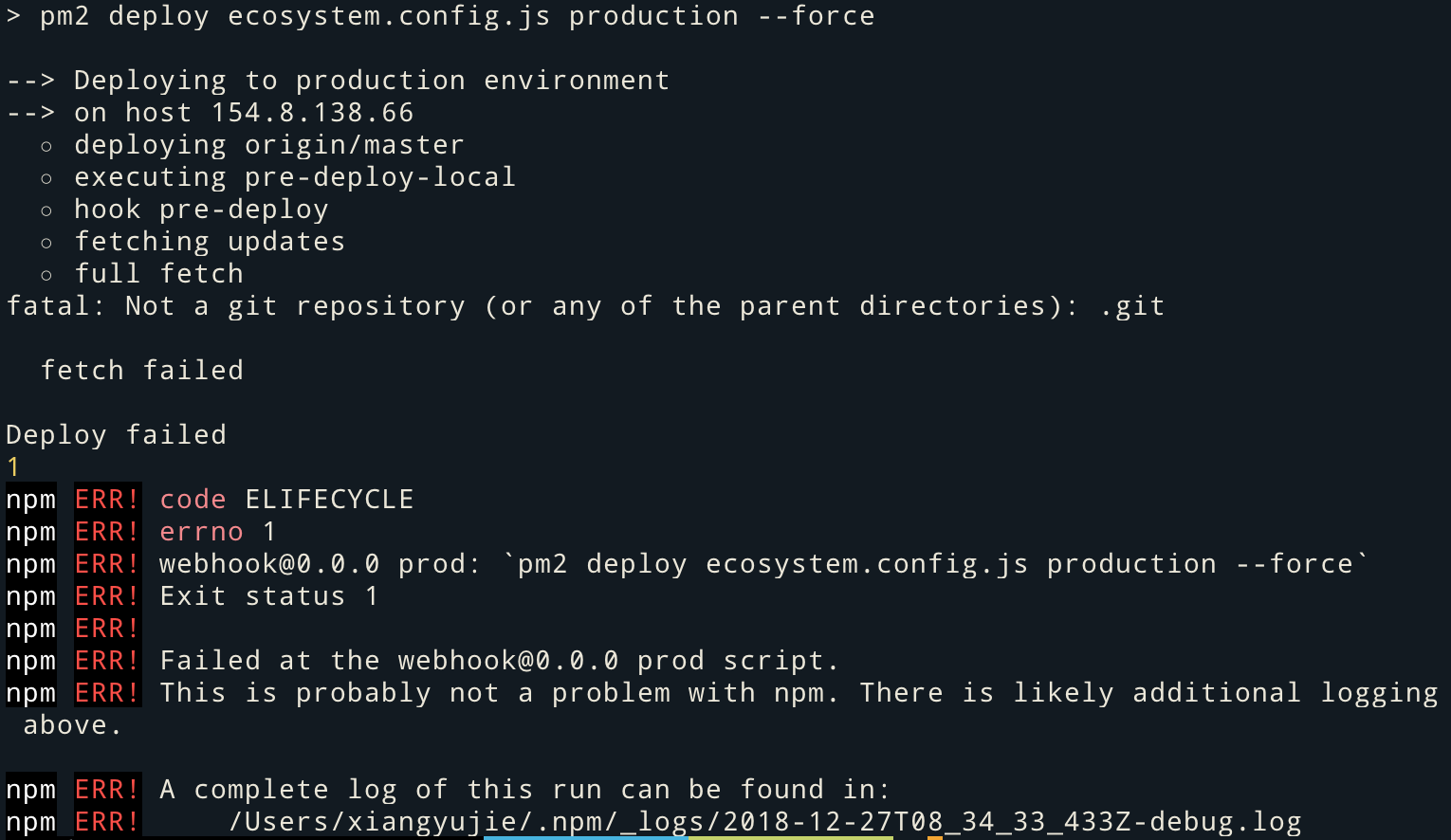 Deploy failed ~ But no remote host runs hook scripts,What should I do, tks! · Issue #4088 ...