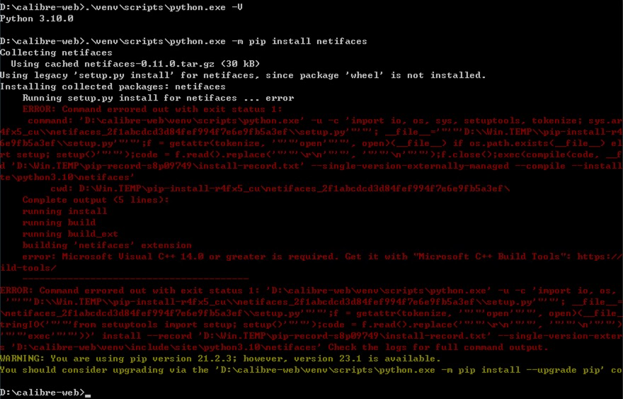 Building Error Netifaces Microsoft Visual C 140 Or Greater Is Required · Issue 2759 6834