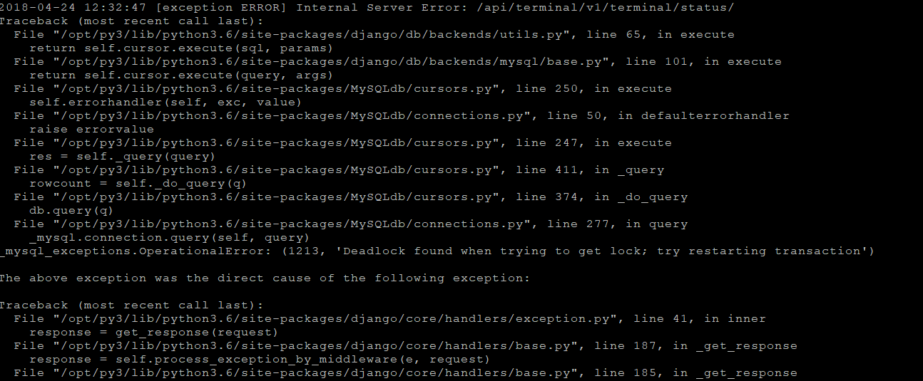 查询终端状态mysql发生死锁 · Issue #1236 · jumpserver/jumpserver · GitHub