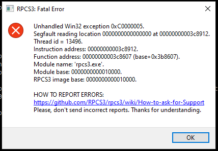 RPCS3 when run with --headless still produces exception error dialogs ...