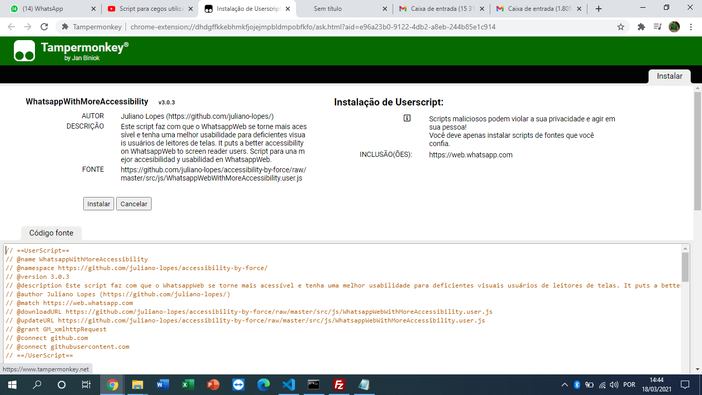 Accessibility on Tampermonkey with screen readers · Issue #1185 · Tampermonkey/tampermonkey · GitHub