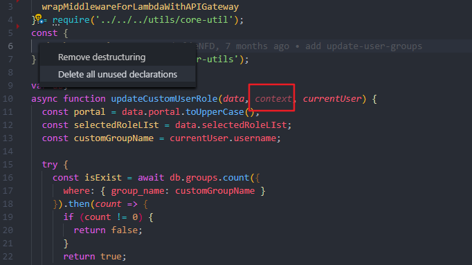 Delete unused declarations codefix should offer "Delete unused elements of only this declaration ...