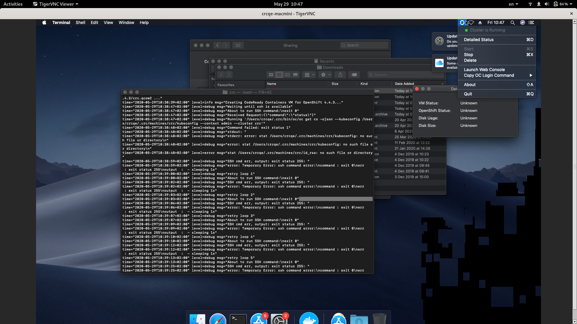 Detailed status not showing any information · Issue #35 · crc-org/tray-macos · GitHub