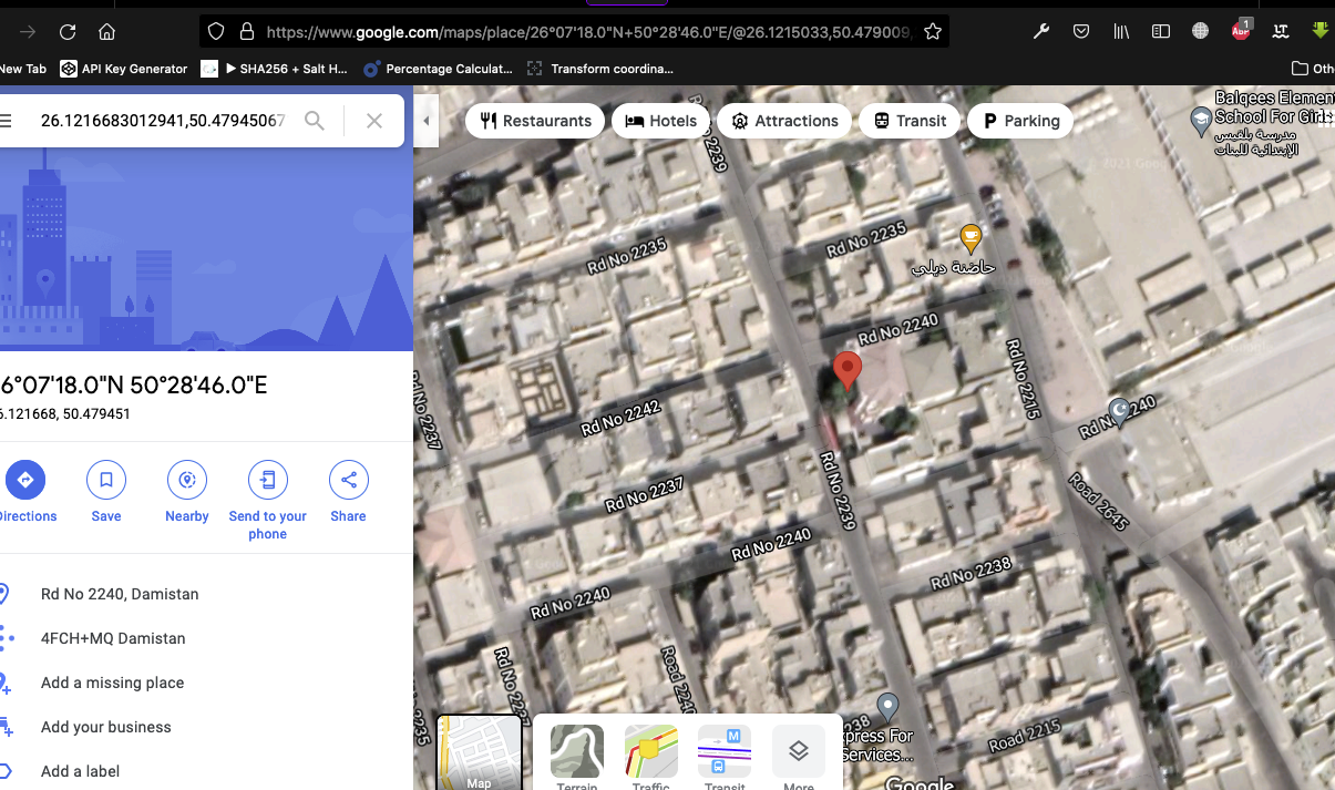 EPSG:32639 and EPSG:20499 For bahrain with UTM ZONE 39 / 39N / 39 doens ...
