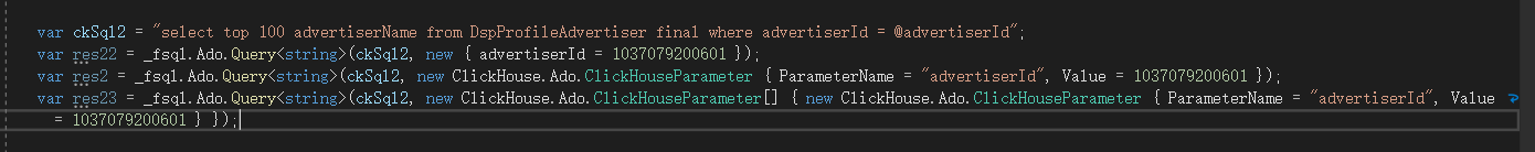 ClickHouse ado query 参数化报错 · Issue #1340 · dotnetcore/FreeSql · GitHub