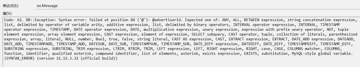 ClickHouse ado query 参数化报错 · Issue #1340 · dotnetcore/FreeSql · GitHub